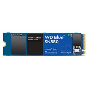 western digital 1tb wd blue sn550 nvme internal ssd - gen3 x4 pcie 8gb/s, m.2 2280, 3d nand, up to 2,400 mb/s - wds100t2b0c, olid state hard drive