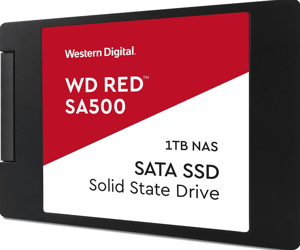 Western Digital 1TB WD Red SA500 NAS 3D NAND Internal SSD - SATA III 6 Gb/s, 2.5"/7mm, Up to 560 MB/s - WDS100T1R0A, Solid State Hard Drive