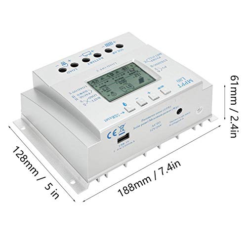 80A Solar Charge Controller, MPPT L-80 LCD Display PWM Photovoltaic Solar MPPT Charge Controller Regulador 12V/24V, Solar Panel Battery Intelligent Regulator