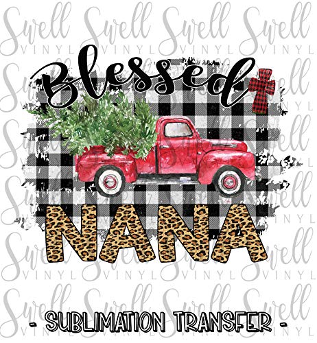 Blessed Nana Leopard Cross Design Sublimation Transfer Heat Press Transfer Ready to Press Full Color Heat Transfer DIY 5 Sizes to Choose From