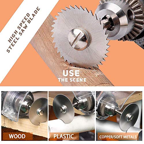 Cutting Discs for Rotary Tool, Diamond Metal Wood Cutting Wheels, HSS Circular Saw Blades 6pcs with 1/8" Shank, Resin Cutting Discs 20pcs, 545 Diamond Cutting Wheels 10psc