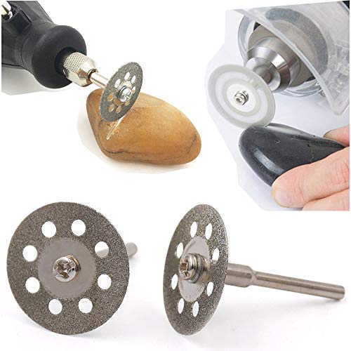 Cutting Discs for Rotary Tool, Diamond Metal Wood Cutting Wheels, HSS Circular Saw Blades 6pcs with 1/8" Shank, Resin Cutting Discs 20pcs, 545 Diamond Cutting Wheels 10psc