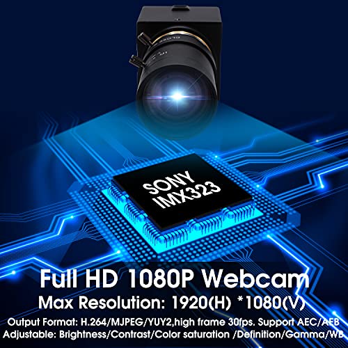 SVPRO 5-50mm Zoom Lens USB Camera 1080P with Sony IMX323 Sensor, H.264 HD Camera with 0.01lux Ultra Low Light USB Webcam for Weak Light Conditions,PC Cam for Windows Linux Mac Android