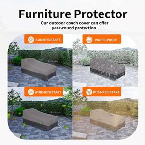 Easy-Going Waterproof Outdoor Chaise Lounge Cover, Heavy Duty Patio Lounge Chair Cover, Windproof Outdoor Furniture Cover with Air Vent 1 Pack-78Wx35.5Dx33H inch, Gray/Dark Gray