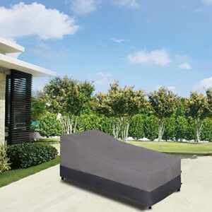 Easy-Going Waterproof Outdoor Chaise Lounge Cover, Heavy Duty Patio Lounge Chair Cover, Windproof Outdoor Furniture Cover with Air Vent 1 Pack-78Wx35.5Dx33H inch, Gray/Dark Gray