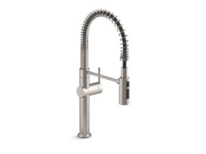 kohler k-22973-vs crue kitchen sink faucet, pre-rinse kitchen faucet, commercial faucet, vibrant stainless, 2x-large