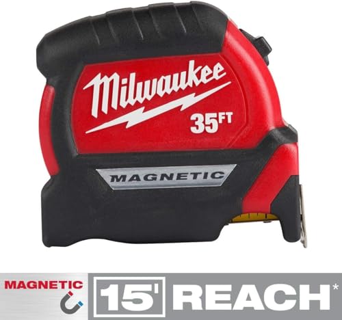 Milwaukee 35 Foot Compact Magnetic Tape Measure with 15 Feet of Reach