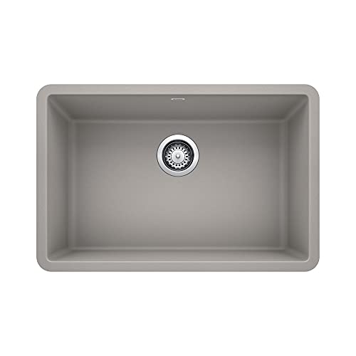 BLANCO, Concrete Gray 442890 PRECIS SILGRANIT Single Bowl Undermount Kitchen Sink