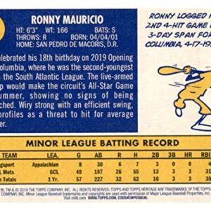 2019 Topps Heritage Minors #153 Ronny Mauricio RC Rookie Columbia Fireflies Baseball Trading Card