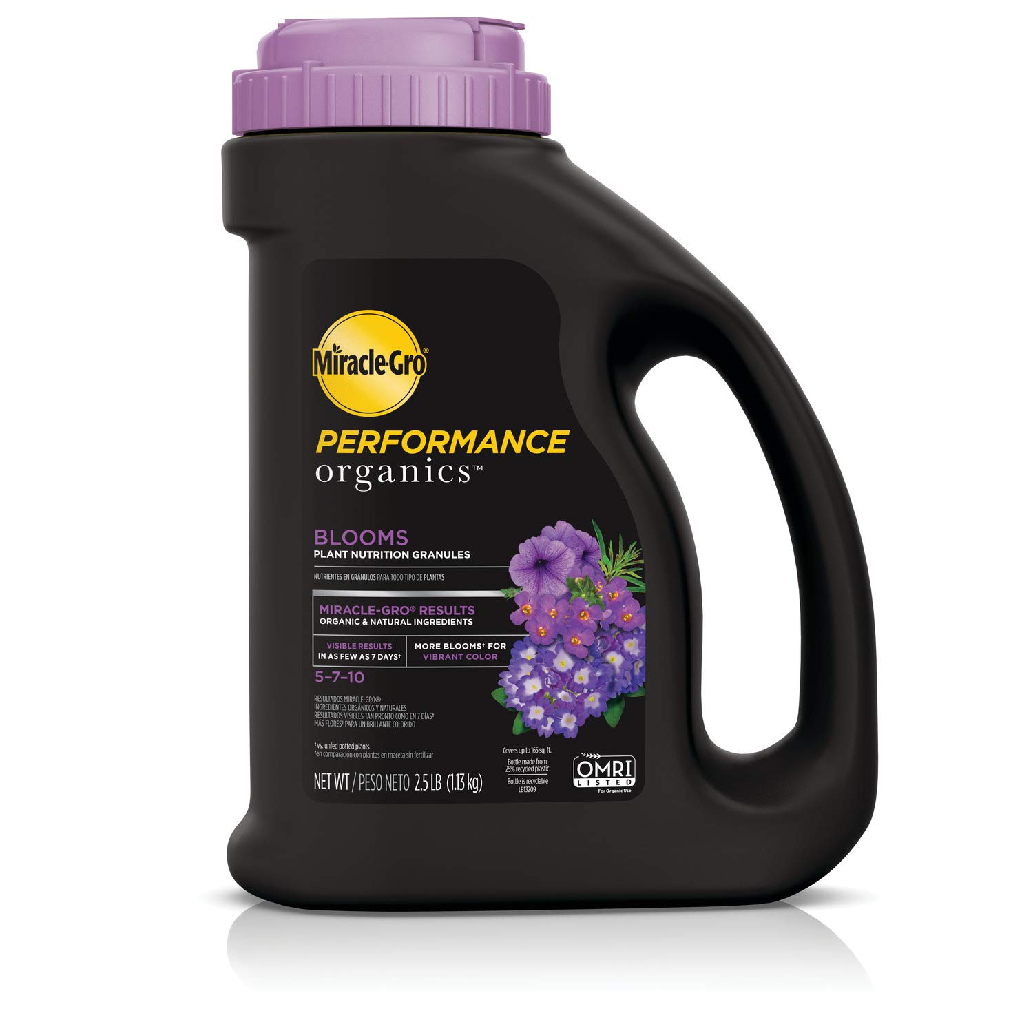 Miracle-Gro Performance Organics Blooms Plant Nutrition Granules - Plant Food with Natural & Organic Ingredients, for Flowering Plants, 2.5 lbs.