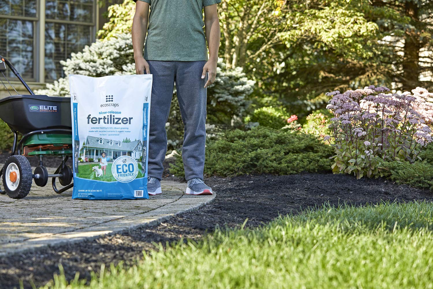 EcoScraps Slow-Release Fertilizer, Made with Recycled Nutrients and Organic Matter, Covers up to 2,500 sq. ft., 45 lbs.