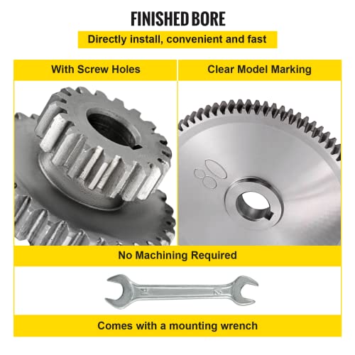 Mophorn 17pcs/Set CJ0618 Lathe Mini Lathe Gears Metal Cutting Machine Gears Lathe Gears Metal Exchange Gear (17pcs/Set)