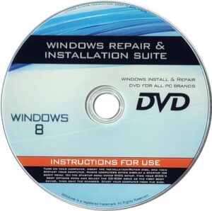 recovery, repair & re-install disc compatible with win 8 32/64 bit