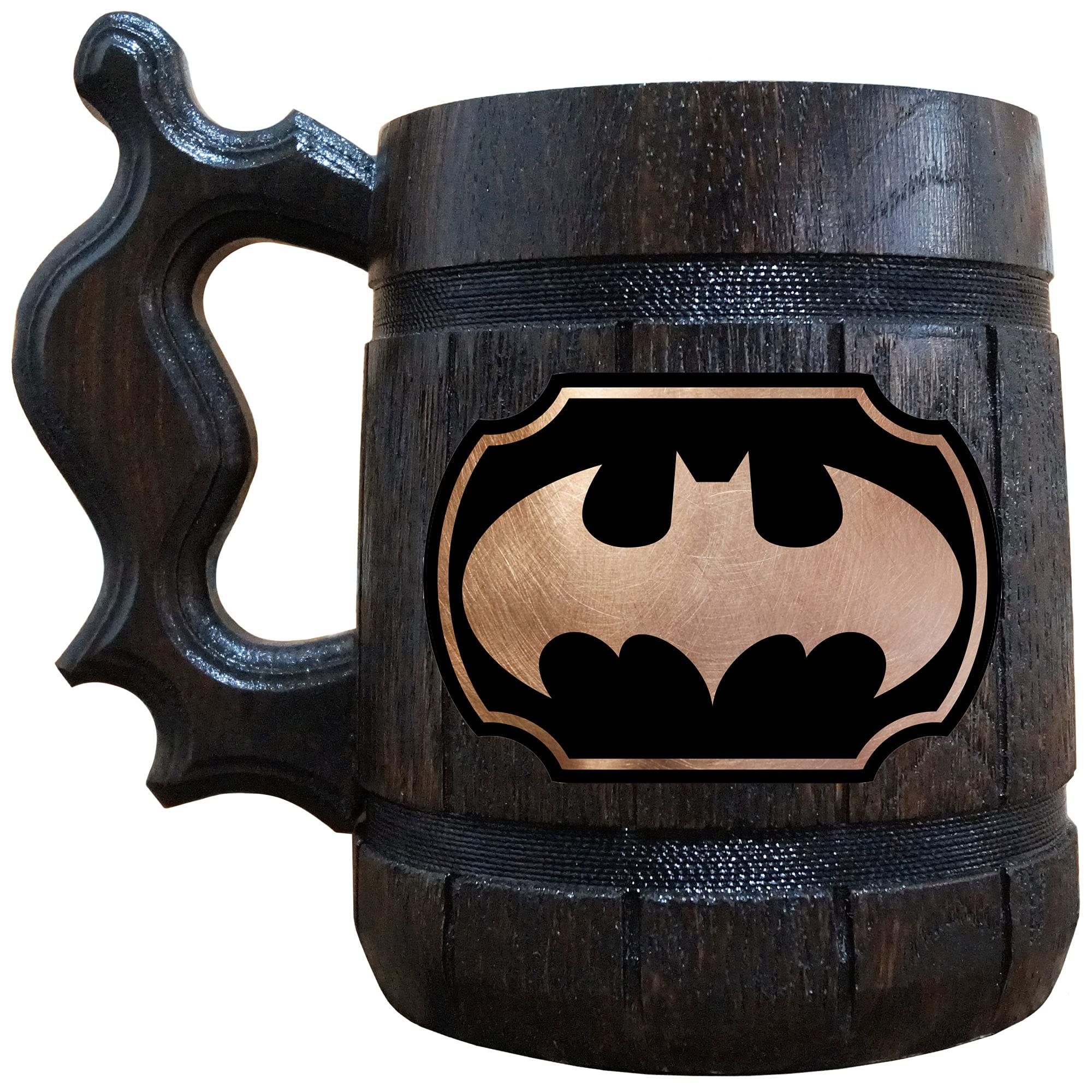 Animated Series Bat Beer Mug, 22 oz, Wooden Beer Stein, Geek Gift, Personalized Beer Stein, Tankard, Custom Gift for Men, Gift for Him