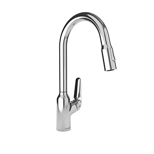 hansgrohe Focus N Chrome High Arc Kitchen Faucet, Kitchen Faucets with Pull Down Sprayer, Faucet for Kitchen Sink, Chrome 71800001