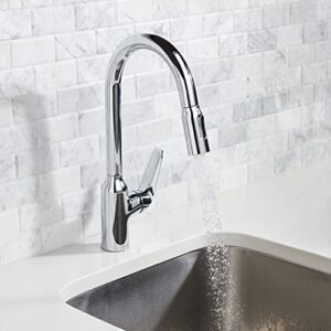 hansgrohe Focus N Chrome High Arc Kitchen Faucet, Kitchen Faucets with Pull Down Sprayer, Faucet for Kitchen Sink, Chrome 71800001