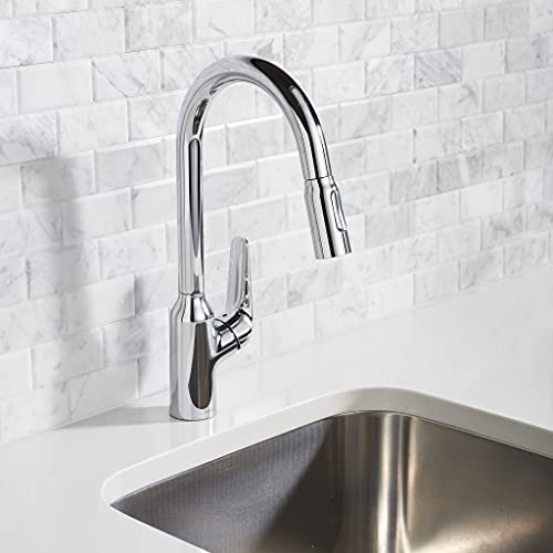 hansgrohe Focus N Chrome High Arc Kitchen Faucet, Kitchen Faucets with Pull Down Sprayer, Faucet for Kitchen Sink, Chrome 71800001