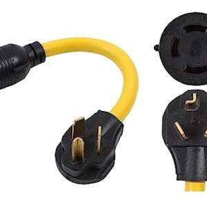 ONETAK NEMA 10-30P to L14-30R 120V/240V 30 Amp to 3 Prong Male Plug 4 Prong Twist Lock Female Outlet Recepacle Welder Welding RV Dryer Power Cord Adapter