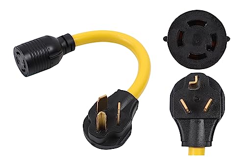 ONETAK NEMA 10-30P to L14-30R 120V/240V 30 Amp to 3 Prong Male Plug 4 Prong Twist Lock Female Outlet Recepacle Welder Welding RV Dryer Power Cord Adapter