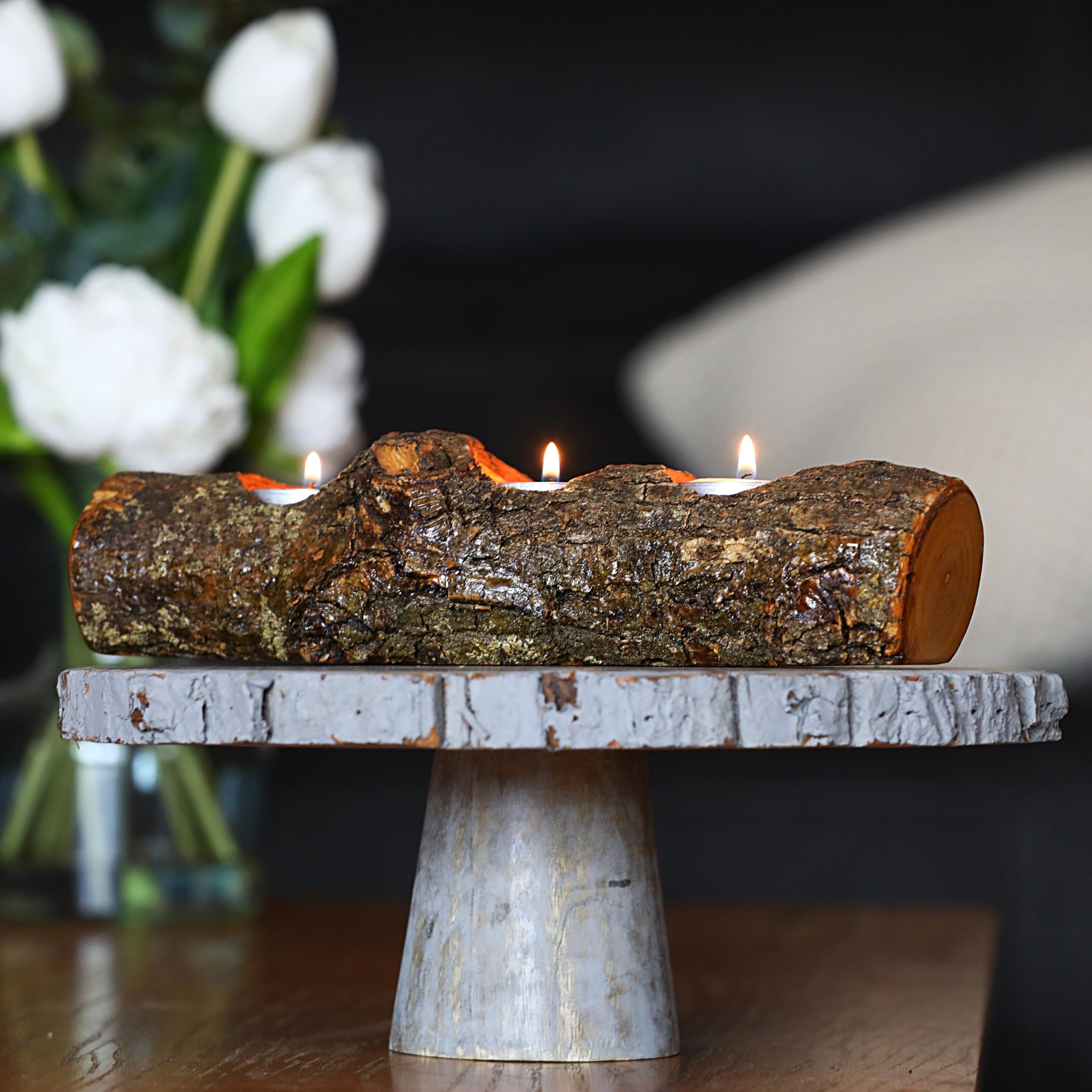 Tree Wood Log Branch Tealight Candle Holder