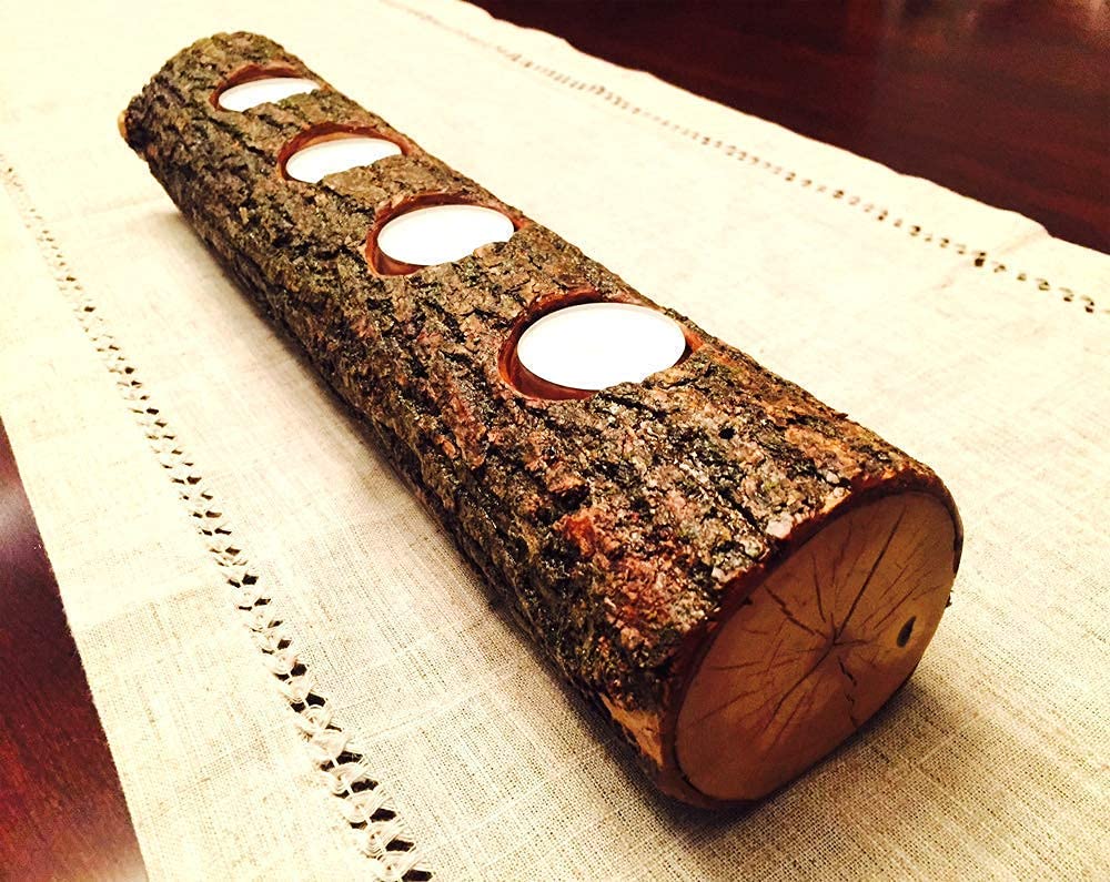 Tree Wood Log Branch Tealight Candle Holder