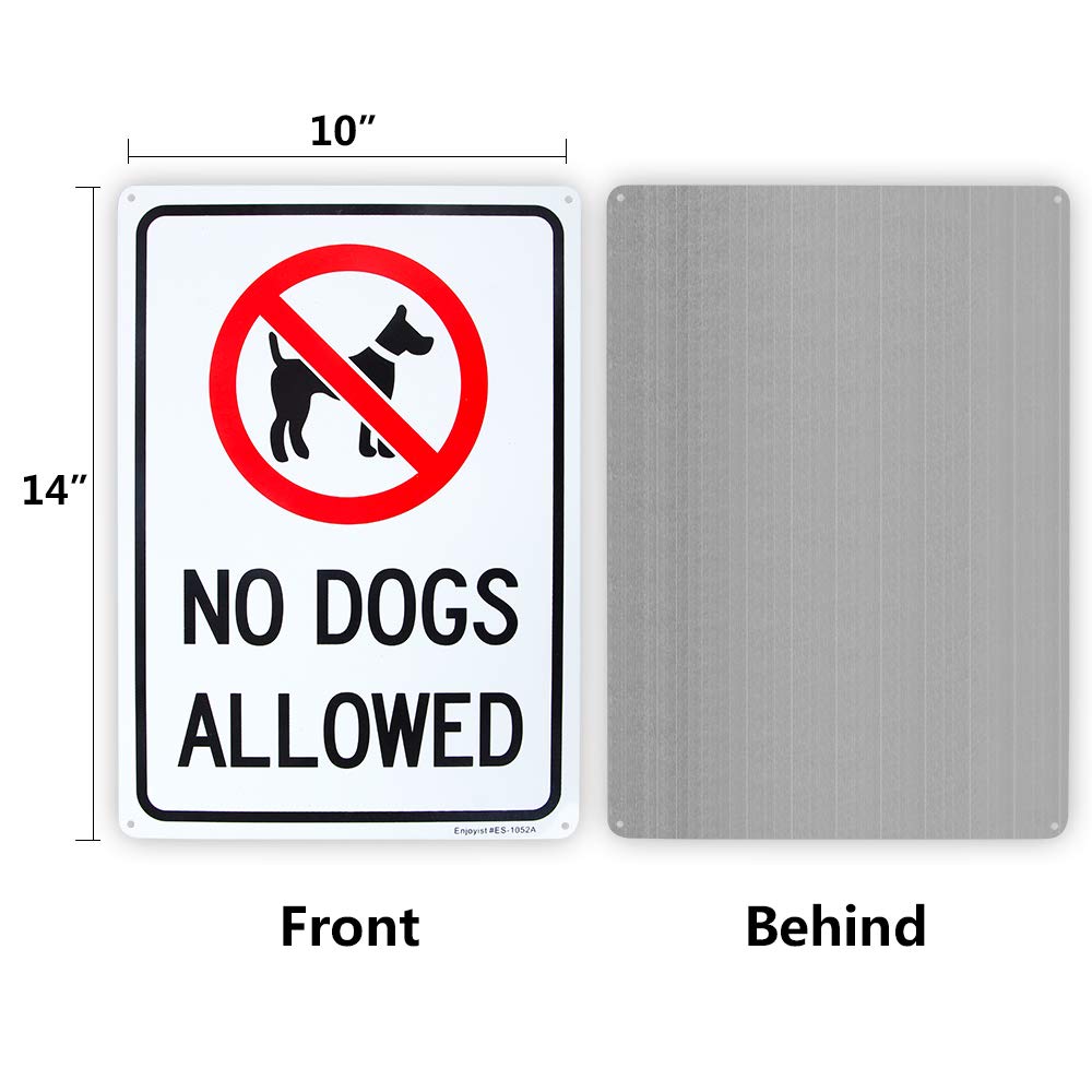 No Dogs Allowed Sign, 10"x 14" .04" Aluminum Sign Rust Free Aluminum-UV Protected and Weatherproof