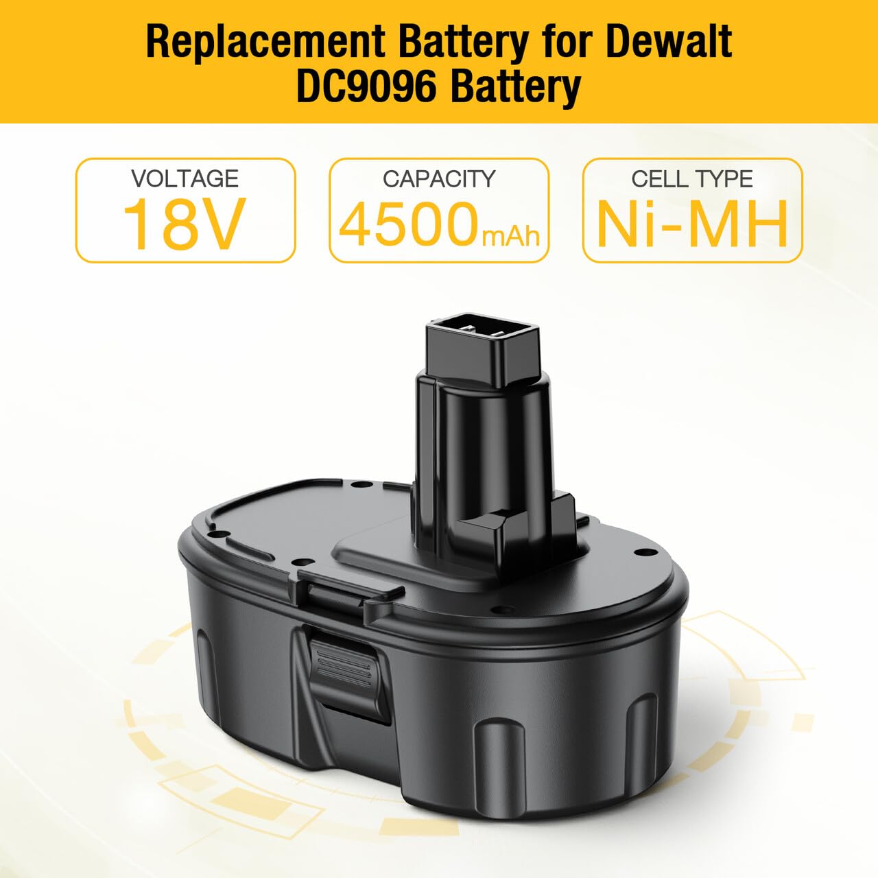 FirstPower 4.5Ah 18V DC9096 DC9098 Replacement Battery - Compatible with Dewalt 18V XPR Cordless Power Tools DC9096 DC9098 DC9099 DW9095 DW9096 DW9098 DE9038 2Packs