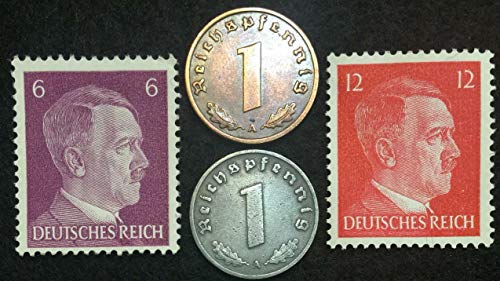 DE 1939 Rare WW2 German Coins & Unused Stamps World War 2 Authetic Artifacts Perfect Circulated Coins