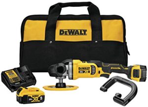 dewalt 20v max* xr cordless polisher kit, rotary, variable speed, 7-inch, 180 mm (dcm849p2)