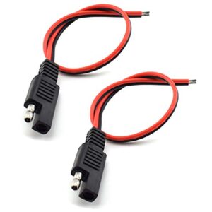 sdtc tech 2 pcs 18awg sae extension cable 2-pin sae quick connector disconnect plug 10a solar battery panel sae plug wire 1ft / 30 cm