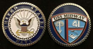 uss midway cv-41 (enlisted) challenge coin