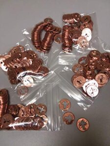 penny with cross cut out, 250 pennies with cross cut out plus 1 bag of 50 free,