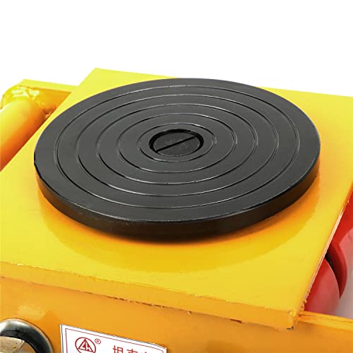 6T Industrial Machinery Mover 13200LBS Heavy Duty Machinery Skate Dolly Machinery Moving Skate w/ 360°Rotation Cap and 4 Rollers for Industrial Moving Equipment - Yellow