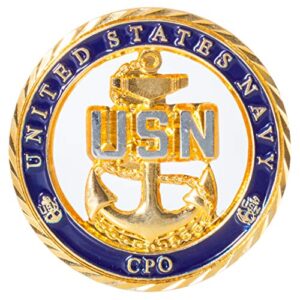 United States Navy Chief Petty Officer Rank Cut-Out Challenge Coin