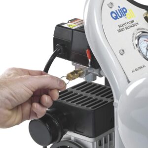 Quipall 4-1-SILTWN-AL Ultra Quiet 1 HP 4.6 Gallon Oil-Free Twin Stack Air Compressor