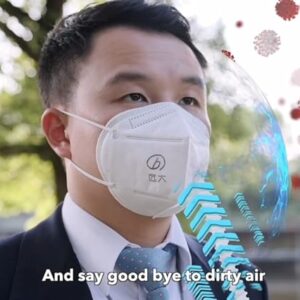 BROAD Breathe Easier AirPro Mask Rechargeable Reusable Air Purifying Respirator with a HEPA Filter