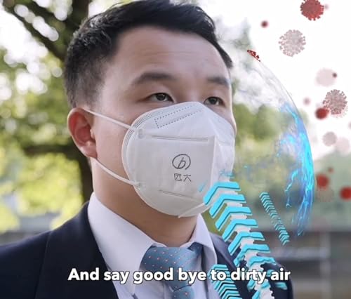 BROAD Breathe Easier AirPro Mask Rechargeable Reusable Air Purifying Respirator with a HEPA Filter