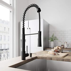 VIGO VG02032MBK2 22" H Laurelton Single-Handle with Pull-Down Sprayer Kitchen Faucet with Soap Dispenser in Matte Black