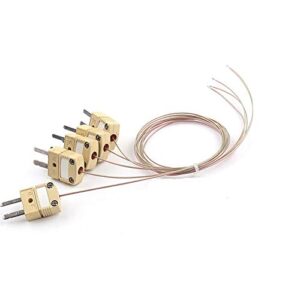 5pcs pack high accuracy k type mini-connector thermocouple temperature probe sensor, 1 meter long measure range -200°c~260°c (-328°f~500°f)