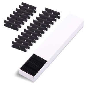 ehdis plastic razor blades 100 pcs double edged plastic blade for safety glass scraper and plastic razor scraper tool for remove decals stickers adhesive label glue and glass clean-black