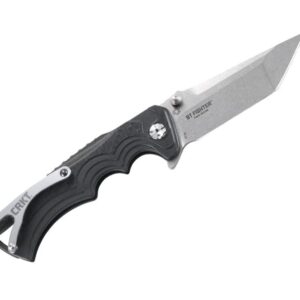 Columbia River Knife & Tool BT Fighter EDC Folding Pocket Knife: Everyday Carry, Tanto Blade with Stonewash Finish, Button Lock, Glass Reinforced Fiber Handle, Deep Carry Pocket Clip 5225