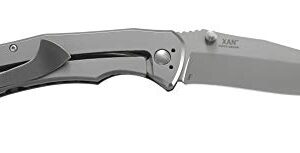 CRKT Xan EDC Folding Pocket Knife: Everyday Carry Plain Edge Folder with Frame Lock, Clip Point Blade with Bead Blast Finish, Carbon Fiber and G10 Handle 2085