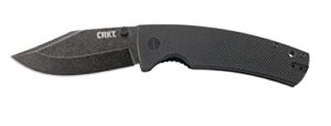 crkt gulf edc edc folding pocket knife: heavy duty everyday carry work knife, liner lock, clip point blade with stonewash finish, g10 handle 2795