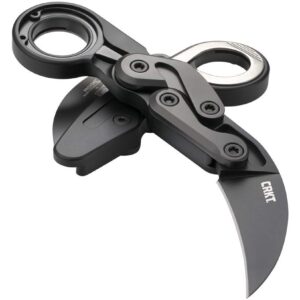 CRKT Provoke First Responder Folding Pocket Knife: Morphing Karambit, D2 Blade Steel, Kinematic Pivot Action, Integrated Safety Lock, Low Profile Pocket Clip, Glass Breaker, Sheath 4042