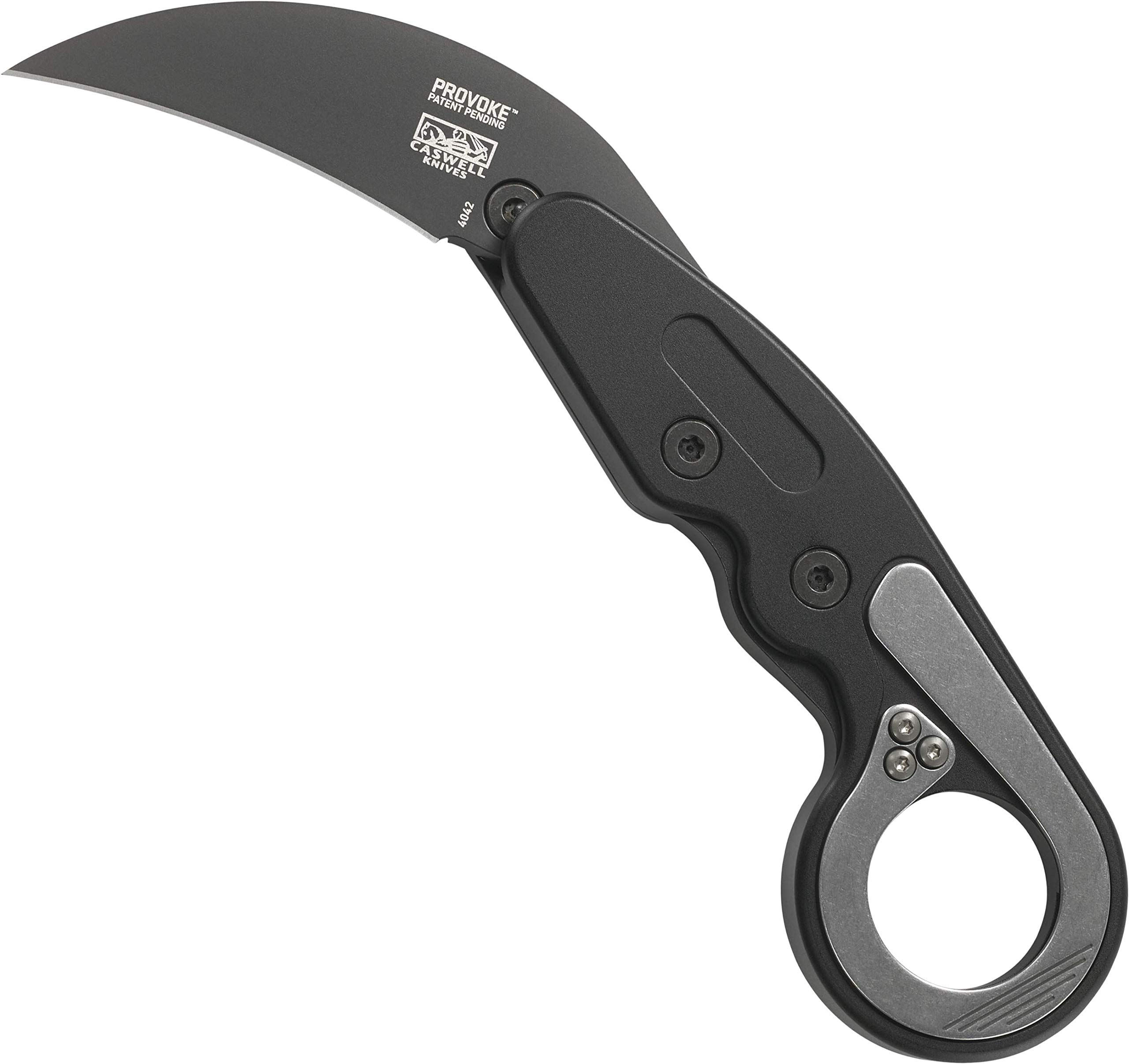 CRKT Provoke First Responder Folding Pocket Knife: Morphing Karambit, D2 Blade Steel, Kinematic Pivot Action, Integrated Safety Lock, Low Profile Pocket Clip, Glass Breaker, Sheath 4042