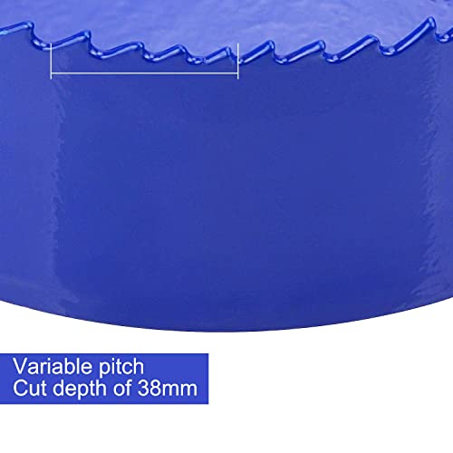 LANIAKEA 3-1/8-Inch Bi-Metal Hole Saw 79MM M42 Annular Hole Cutter HSS Variable Tooth Pitch Holesaw Set with Arbor Blue for Home DIYer