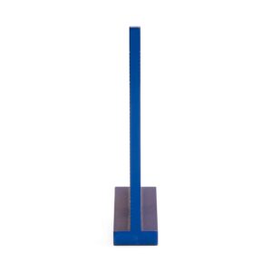 DFM Precision Engineering Square - Made in USA Small Carpenters Square Work Tools w/Fixed Miter Angle Pin 3.5" x 3.75" Size for Pocket 1/16" Scribe Holes 5 x 1/4" Pin Holes (English - Blue)