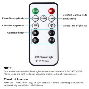 LED Flame Effect Light,USB Rechargeable Outdoor Flame Table Lamp Waterproof Dimmable 4 Modes Lantern,Flame Lamp with Gravity Sensing Effect IR Wireless Remote&Timer,For Halloween Room Party Bar Decor