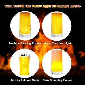 LED Flame Effect Light,USB Rechargeable Outdoor Flame Table Lamp Waterproof Dimmable 4 Modes Lantern,Flame Lamp with Gravity Sensing Effect IR Wireless Remote&Timer,For Halloween Room Party Bar Decor