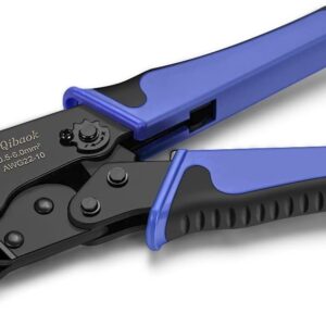 Qibaok Crimping Tool Ratcheting Wire Crimper for Heat Shrink Connectors Ratchet Terminal Crimper Wire Crimp Tool AWG 22-10